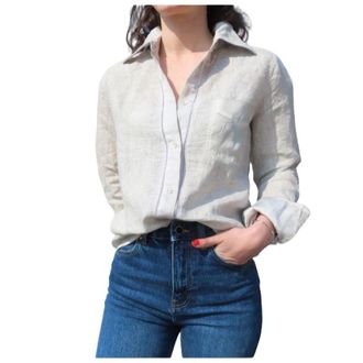 Mason's Leinenhemd mit Satin-Details - - Blouses & Shirts - Damen - Beige - XL