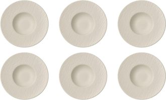 Villeroy & Boch Manufacture Rock Blanc 6er Set Pastateller weiß Ø 28cm Porzellan