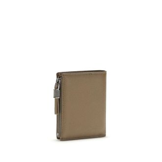 Brunello Cucinelli Womens Brown Calf Leather Bos Taurus Wallet