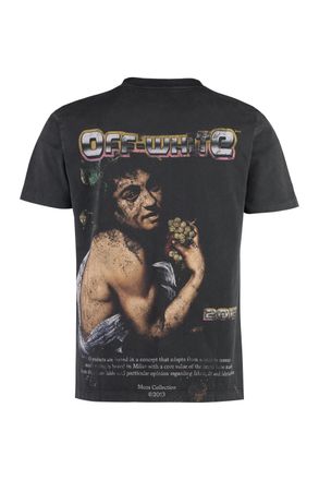 Off-white Mens Printed Cotton T-Shirt Black Main: Cotton; Collar: T-Shirts And Polos