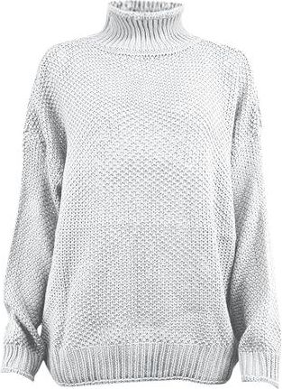 Generic Pull Long Femme Hiver Chaud Pull Femme Gilet à Manches Longues Tricotées pour Femmes Couleur Unie Décontracté Épaules Dénudées Gros Hiver Long Grey XX