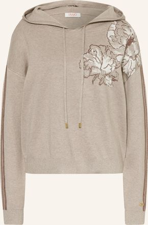 Liu Jo Liu Jo Strick-Hoodie Mit Schmucksteinen Und Glitzergarn braun