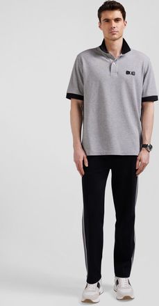 Eden Park Polo Manches Courtes En Piqu&eacute; Coton Noir D&eacute;tails Tricolores Coupe Oversized