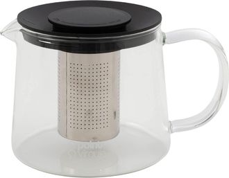 Point-Virgule Teekanne aus Glass mit Siebeinsatz aus Edelstahl für pures Aroma, schwarz, 600ml