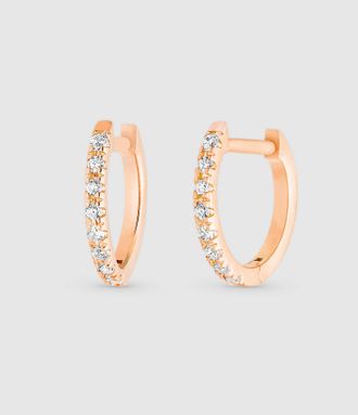 Ginette NY Boucles doreilles Be Mine Diamants Or Rose