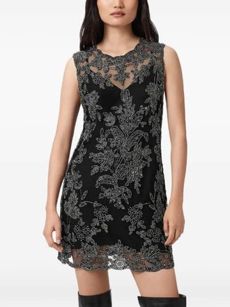 AllSaints Inaya Minikleid mit Blumendetail - Schwarz