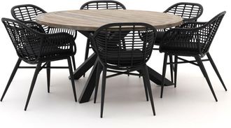 Intenso Furniture Intenso Azora/ROUGH-Y &oslash;150 cm Gartenm&ouml;bel-Set 7-teilig