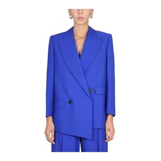 Alexander McQueen Doppelreihiger- taillierter Blazer mit spitzem Revers - - Jackets - Damen - Blau - XS