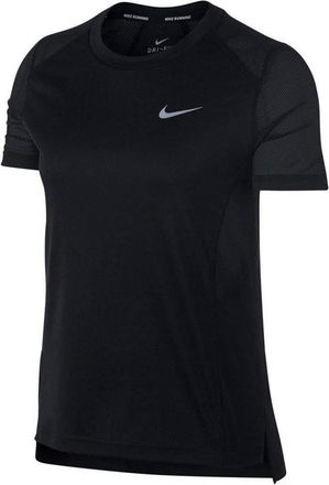 Nike Damen Dry Miler T-Shirt, Schwarz (Black/Reflective Silver), L