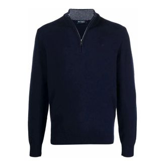 Hackett Strickpullover mit halbem Rei&szlig;verschluss - - Knitwear - Herren - Blau - M