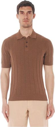 Gran Sasso Homme, Tops, Brun, Taille: XL Polo en &eacute;ponge &agrave; maille plate