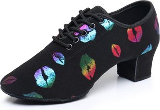 Inlefen Frauen Ballroom Latein Tanzschuhe M&auml;dchen Tango Sasha Jazz Modern Dance Frauen Tanzschuhe Lehrer Schuhe 5cm Oxford Stoff Professionelle Ballroom Schuh