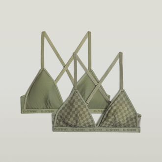 G-Star Mesh Triangle Bralette 2er-Pack - Gr&uuml;n - Damen