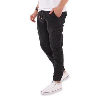 Indicode Herren Cord Hose Cargohose Sydney Baumwolle Cordhose Chino Jogger (Black, 3XL)