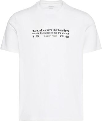 Calvin Klein SS 30s - - Tops - Herren - Wei&szlig; - L