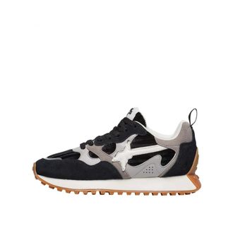W6YZ W6Yz - Baskets Urbaine avec D&eacute;tails en Daim - Femme - Chaussures - Noir - Taille: 39 EU