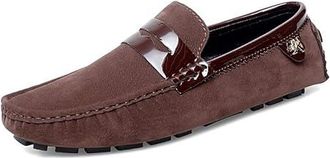 Generic Mocassins for Hommes Chaussures Bout Rond en Cuir PU Penny Mocassins de Conduite Confortables Flexibles r&eacute;sistants d&eacute;contract&eacute;s &agrave; Enfiler(Marron,36 EU