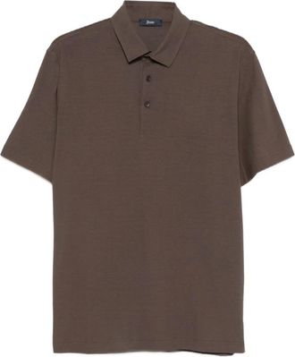Herno Homme, Tops, Brun, Taille: S Polo en jersey cr&ecirc;pe