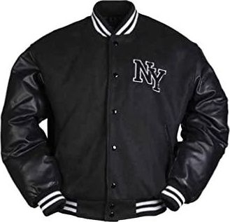 Mil-Tec NY Veste de baseball avec écusson noir, Noir, L