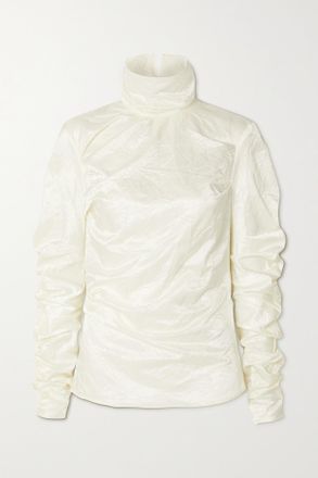 Acne Studios Haut &Agrave; Col Montant En Satin Froiss&eacute; - Blanc