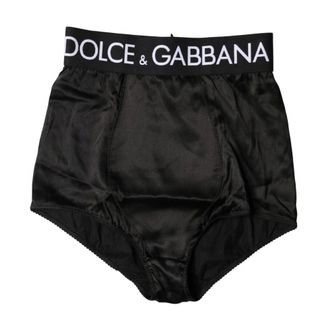 Dolce & Gabbana Femme, Sous-v&ecirc;tements, Noir, Taille: 38 FR Gaine Logo Taille Haute