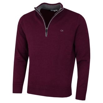 Calvin Klein Golf Herren Baumwollpullover - Preiselbeere - XXXXXL