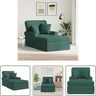 vidaXL vidaXL Wohnzimmerstuhl - Chaise Lounge mit Rock mit Kissen 3 pcs Dunkelgr&uuml;n Stoff