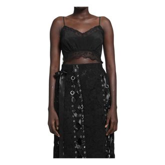 Simone Rocha Neglig&eacute;-Bralette mit Spitzenbesatz - - Tops - Damen - Schwarzk - XS