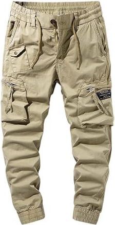 Generic Pantalon cargo pour homme - Style d&eacute;contract&eacute; - Taille &eacute;lastique - Coupe ample - Pour un usage quotidien - Confortable - Tendance, kaki, 4XL