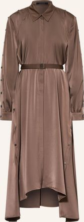 AllSaints Allsaints Hemdblusenkleid Lexi Aus Satin braun