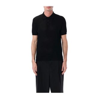 Roberto Collina Polo en maille textur&eacute;e - Homme - Tops - Noir - Taille: M