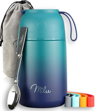 Milu Thermobeh&auml;lter f&uuml;r Essen 650ml, Edelstahl, Thermo Lunchbox, Suppenbeh&auml;lter to go, Thermobox, Thermodose zum Warmhalten Suppen, Babybrei, Speisebeh&auml;lte