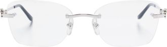 Cartier Brille mit eckigem Gestell - Silber