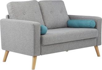 Vente-Unique Canap&eacute; 2 Places Tatum en Tissu - Gris chin&eacute;