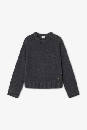 Ganni Dunkelgrauer Pullover aus Wollmix gemischt