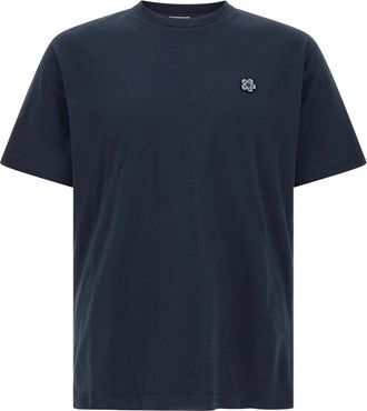 Kenzo Homme, Tops, Bleu, Taille: XL T-shirt Brod&eacute;e Fleur Boke