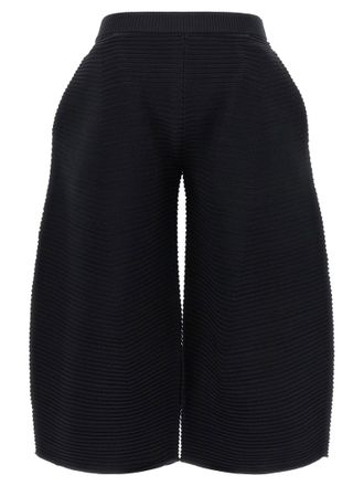 Issey Miyake Corrugated Knit Trousers - Black