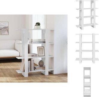 vidaXL Vidaxl - B&uuml;cherregal/Raumteiler Wei&szlig; 100x30x123,5 cm - Bucherregal - Holzregal - Raumteiler - Etagenregal - Wei&szlig;es Regal