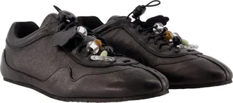 Cecilie Bahnsen Womens Cbblaise Sneakers - Cecilie Bahnsen Leather Black Calfskin Shoes