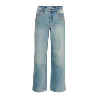 Gestuz Blau Gewaschene Straight-Leg Jeans mit Similisten - - Jeans - Damen - Blau - W27