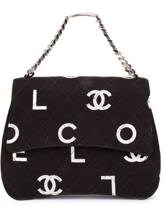 Chanel sac à main à logos - Noir