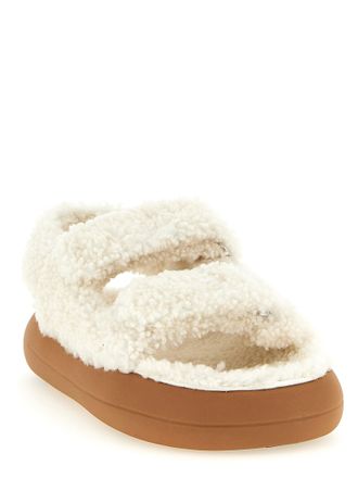 Moon Boot Shearling Sandals - White