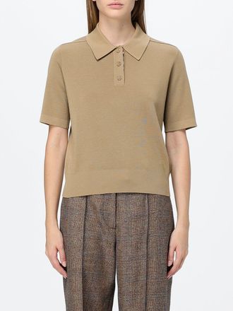 Burberry Polo en maille en pure laine avec col classique et bords c&ocirc;tel&eacute;s