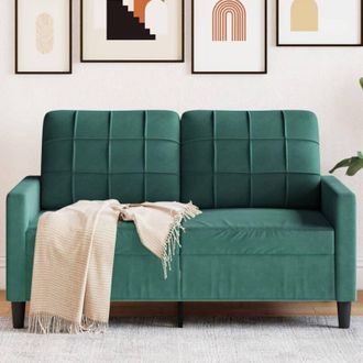 vidaXL Vidaxl - Canap&eacute; &agrave; 2 places Vert fonc&eacute; 120 cm Velours