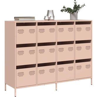 vidaXL vidaXL Sideboard Rosa 135x39x103,5 cm Kaltgewalzter Stahl