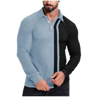 Generic Polo pour homme printemps/sport d&eacute;contract&eacute; grande taille couleur assortie, bleu clair, XXL