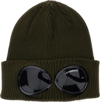 C.P. Company C.p. Company, Homme, Accessoires, Vert, Taille: ONE Size Cotton Goggle Beanie