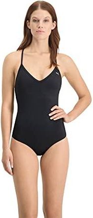 Puma SWIM WOMEN V-NECK CROSSBACK SWIMSUIT 1P - C: black_T: XL