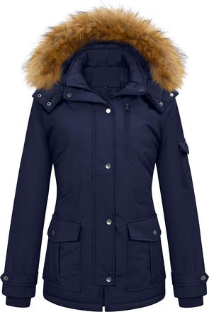 Heekpek TOMEEK Damen Winterjacke Winter Wintermantel Warm Jacke Gef&uuml;ttert Mantel Parka Damen-m&auml;ntel mit Kapuze Teddyfell Winterparka Skijacke Kurzmantel Outdo