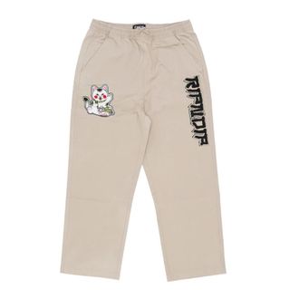 Ripndip Bestickte Weite Bein Khaki Hose - - Trousers - Herren - Beige - L